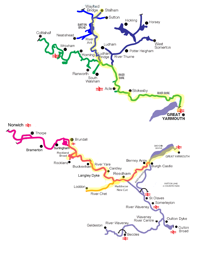 One week itinerary from Stalham visiting the North& South Norfolk Broads