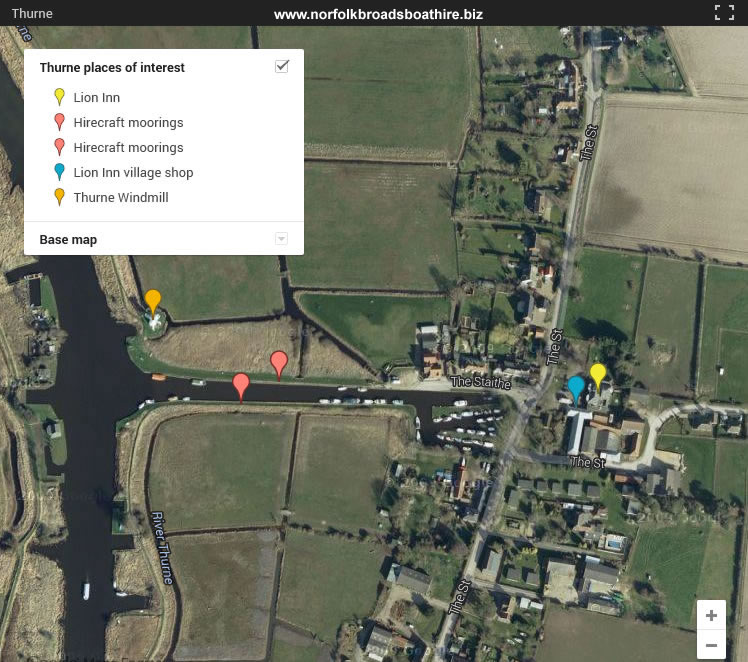 Norfolk Broads Boat Hire map of Thurne